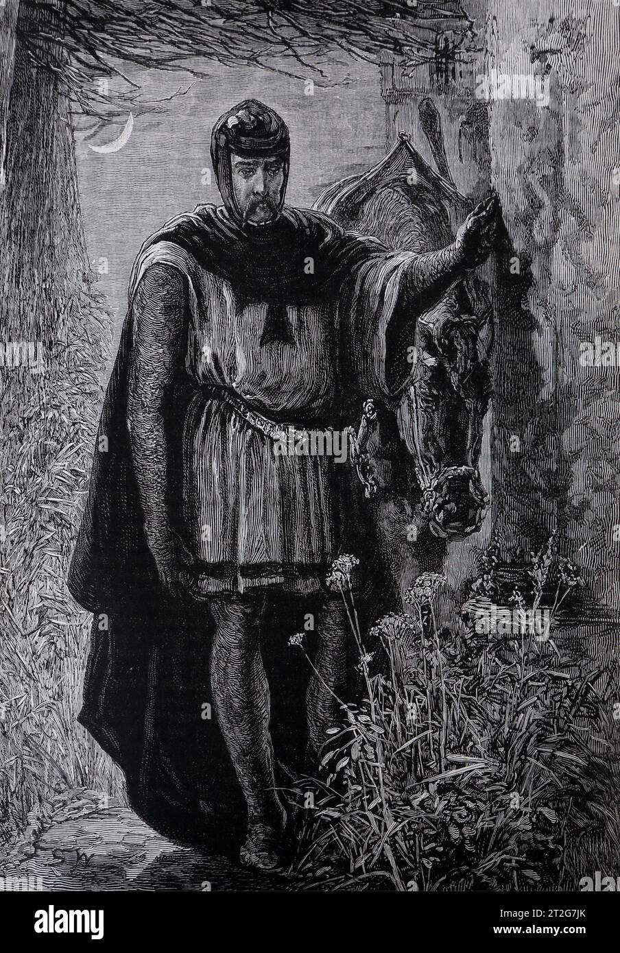 19th Century Illustration of The Crusader's Return from The Sunday At ...