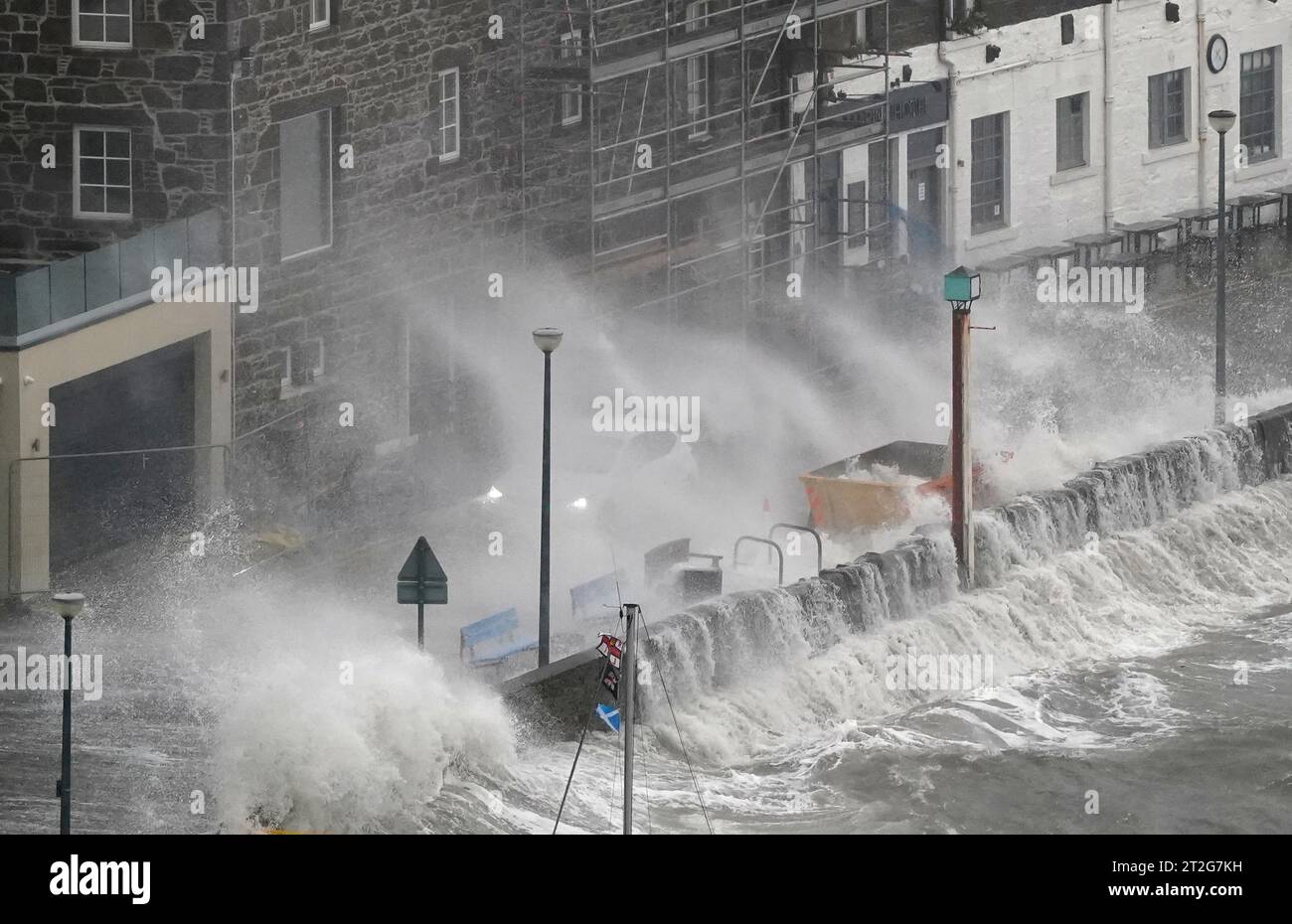 Waves at Stonehaven. The UK is bracing for heavy wind and rain from ...