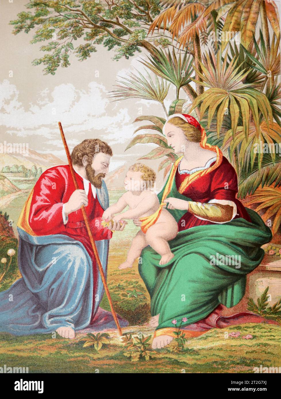 The Repose in Egypt The holy Family Resting from 19th Century Holy ...