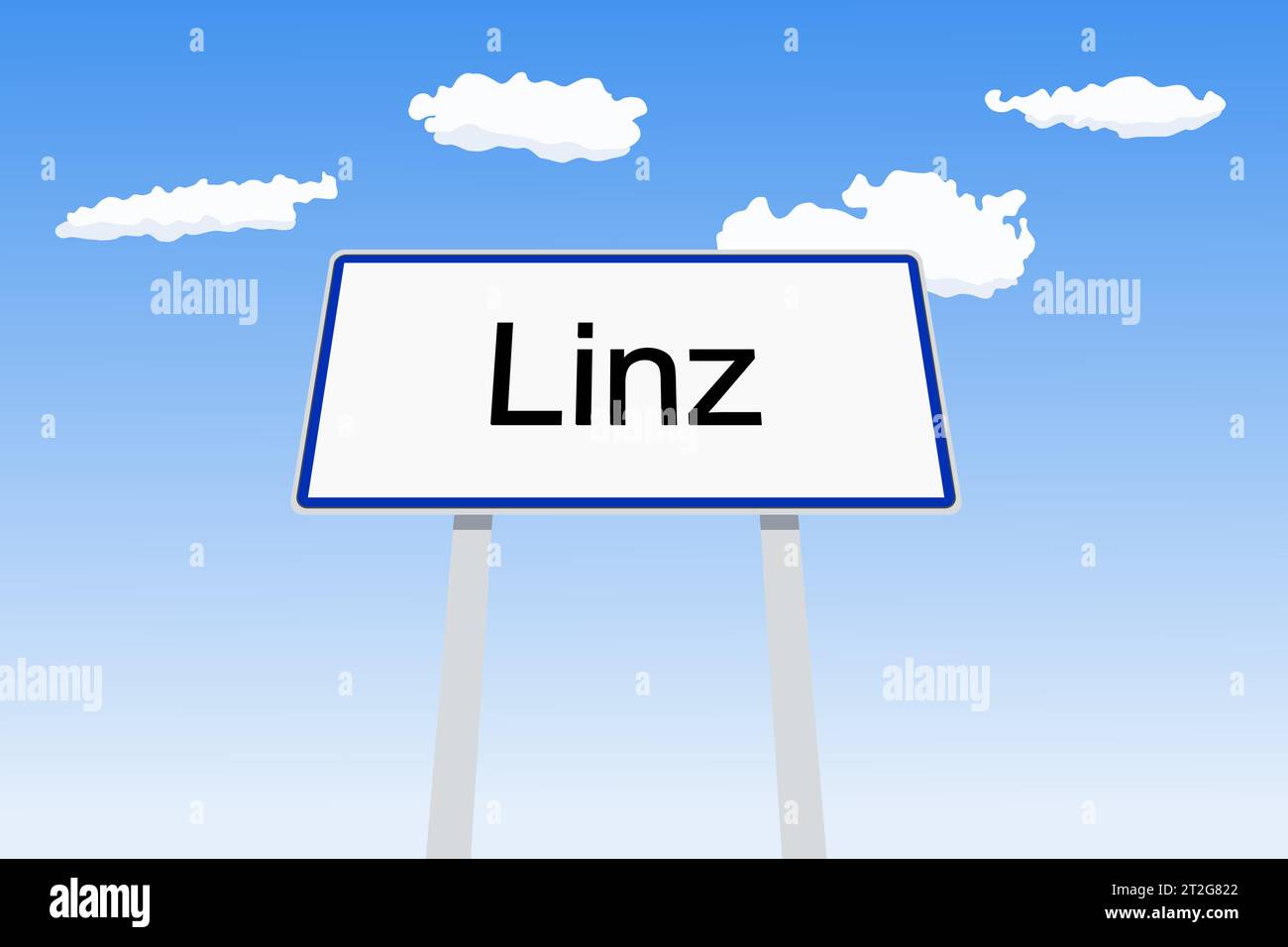 Linz city sign in Austria. City name welcome road sign vector ...