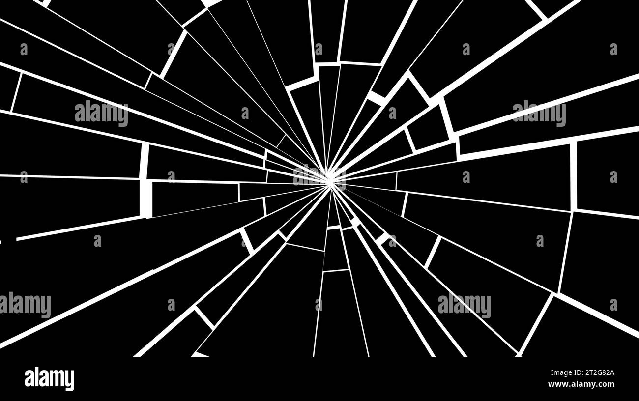 Shattered Glass Vector Background Black White Cracked Screen Broken Glass Shards Stock Vector