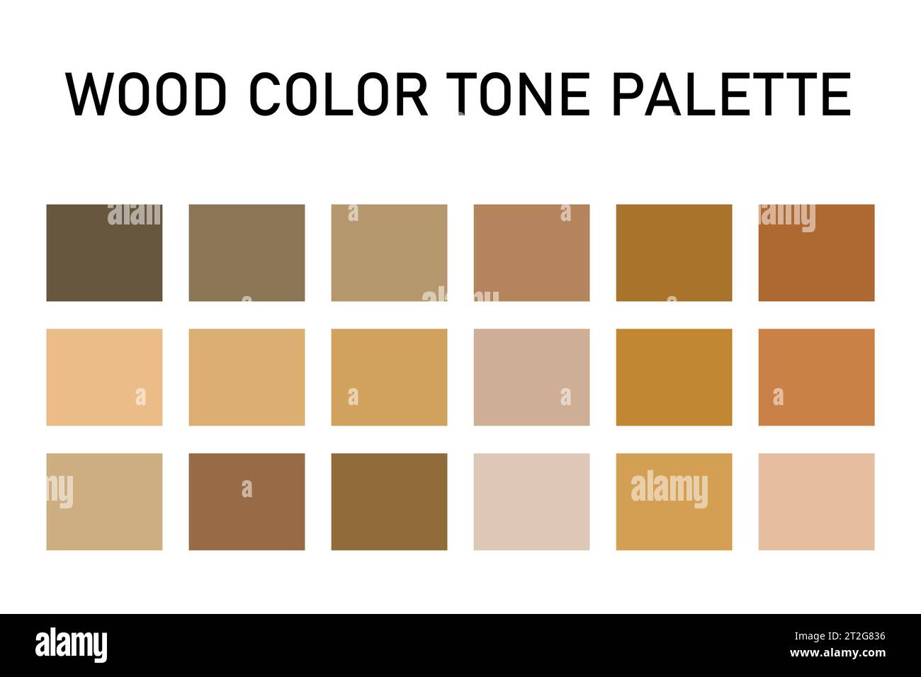 Wood color tone vector swatch. Brown tone palette of matching colors ...