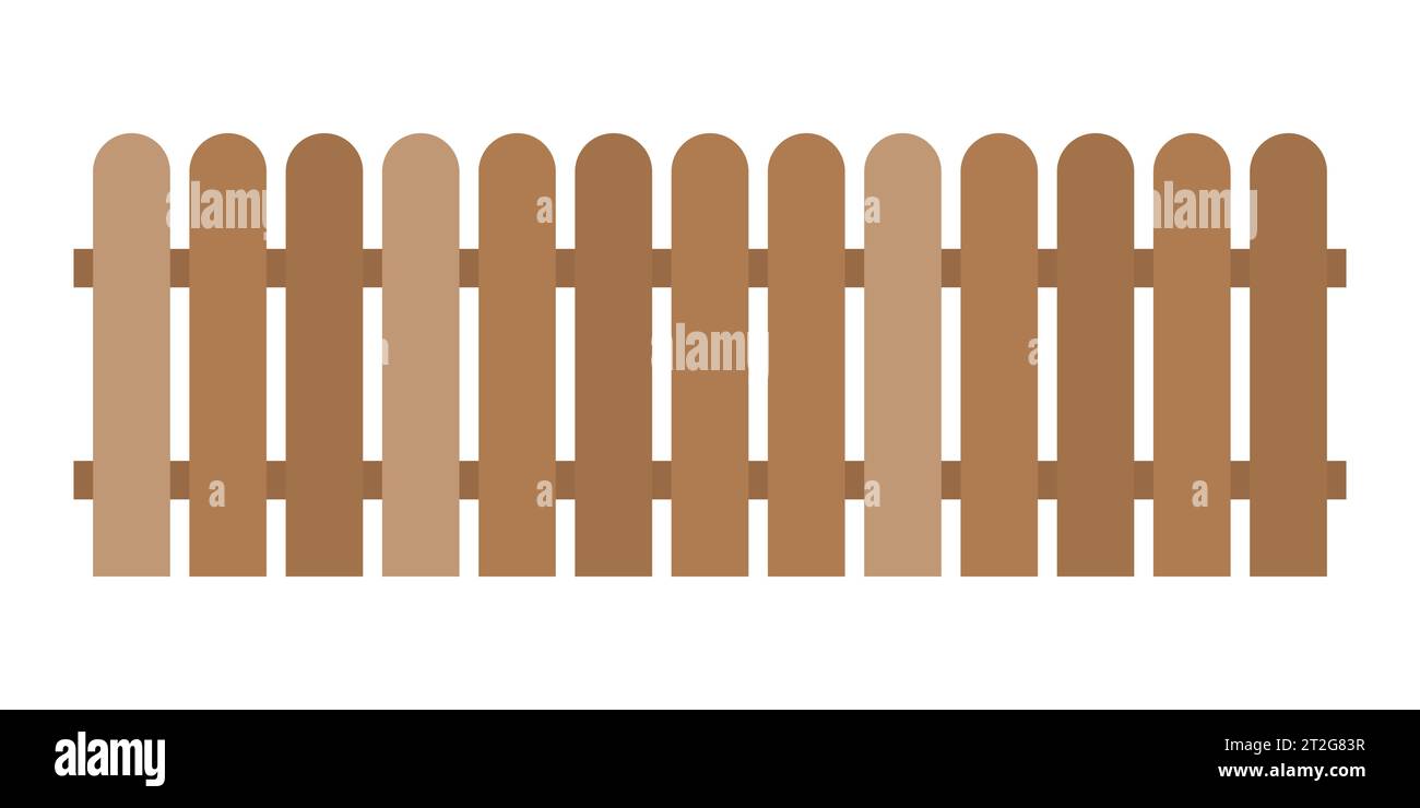 Cartoon fence vector illustration. Simple cartoon style picket fence ...