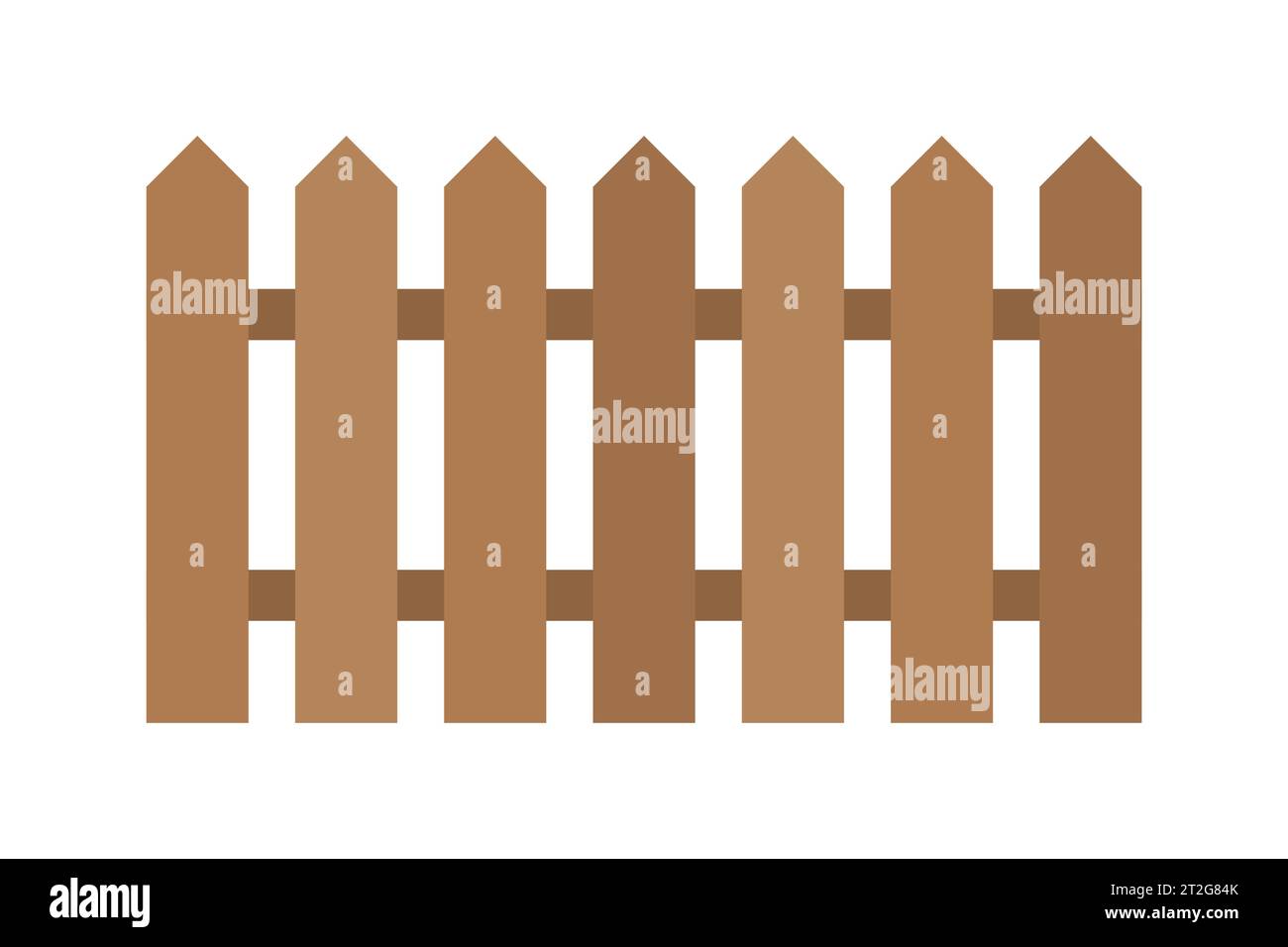 Cartoon fence flat vector illustration. Simple cartoon style picket ...