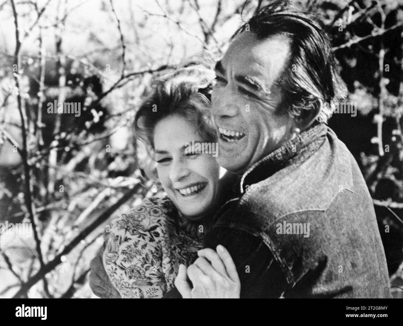Ingrid Berman, Anthony Quinn, on-set of the film, "A Walk in the Spring ...