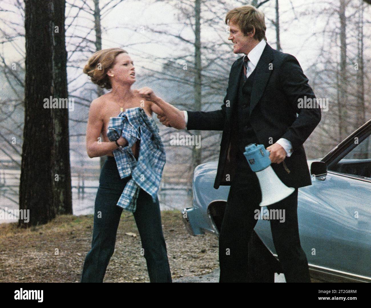 Angel Tompkins, Bo Svenson, on-set of the film, "Waling Tall Part 2 ...