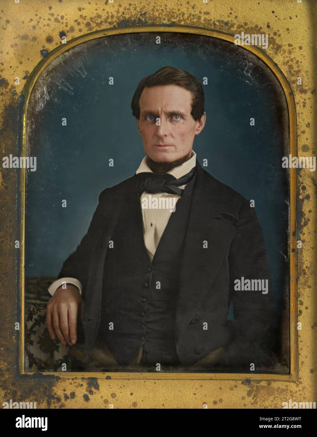 Jefferson Davis. Circa 1846. Quarter-plate daguerreotype Stock Photo ...