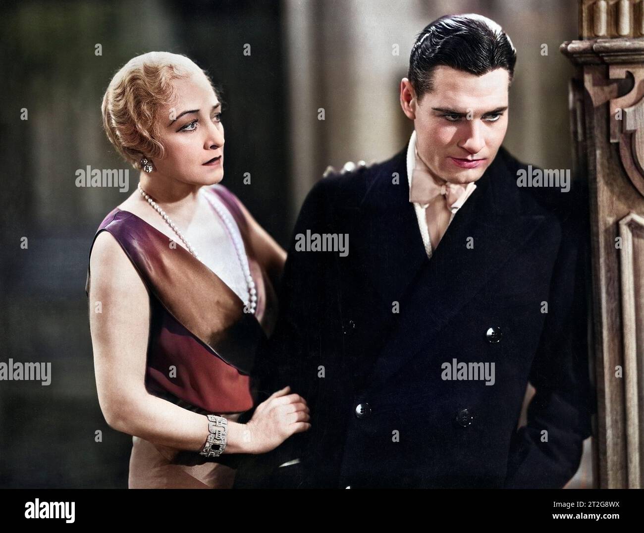 Pauline Frederick, Richard Arlen, on-set of the film, "Wayward ...