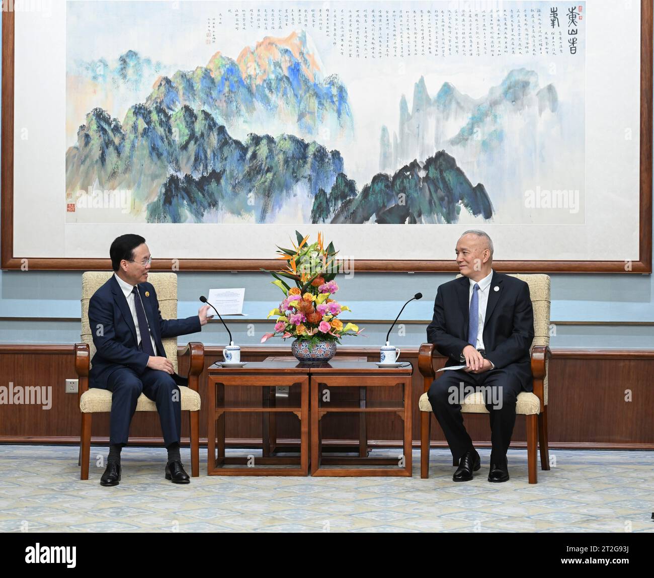 Beijing, China. 19th Oct, 2023. Cai Qi, a member of the Standing ...