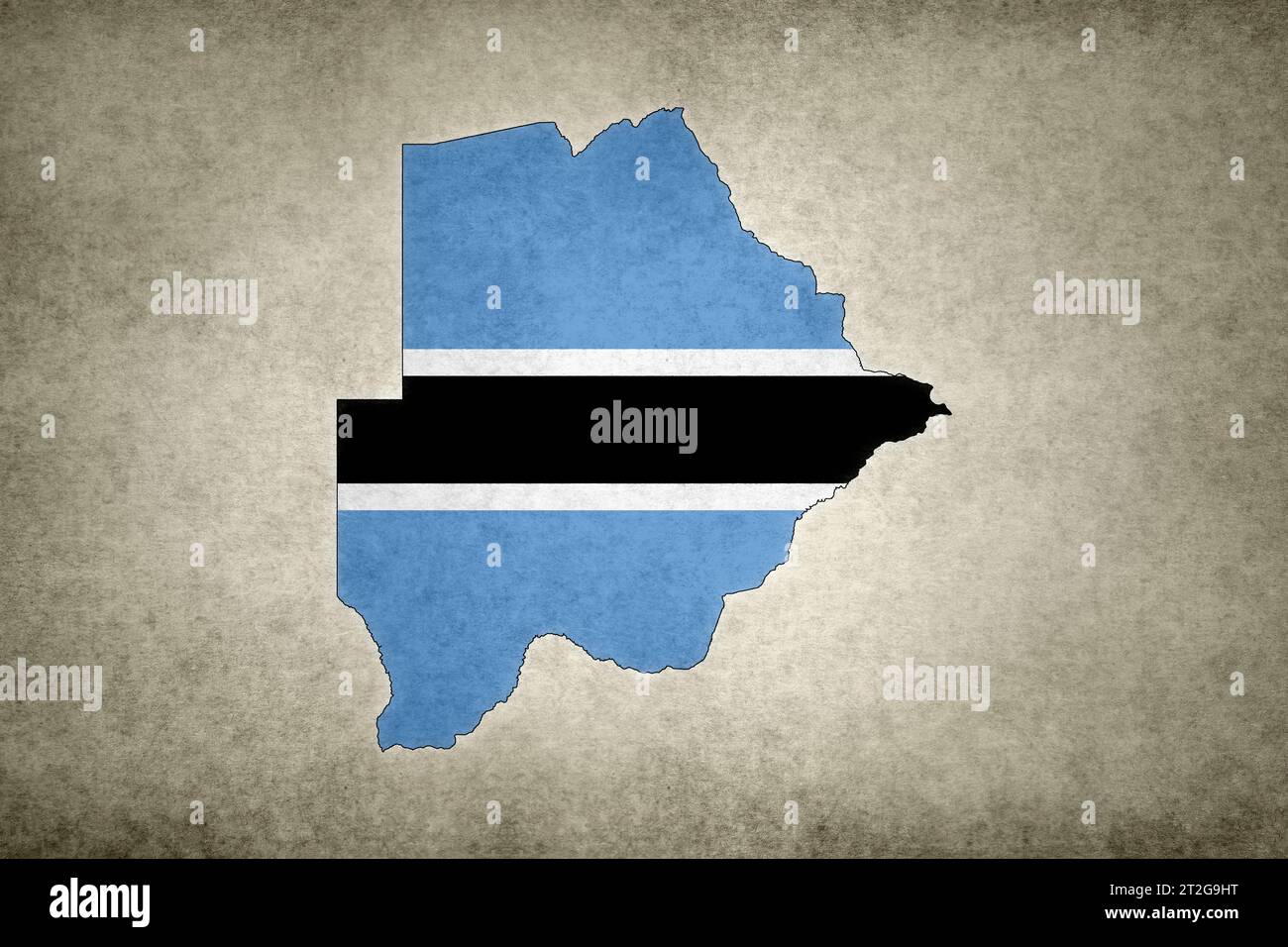 Grunge map of Botswana with its flag printed within its border on an old paper Stock Photo - Alamy