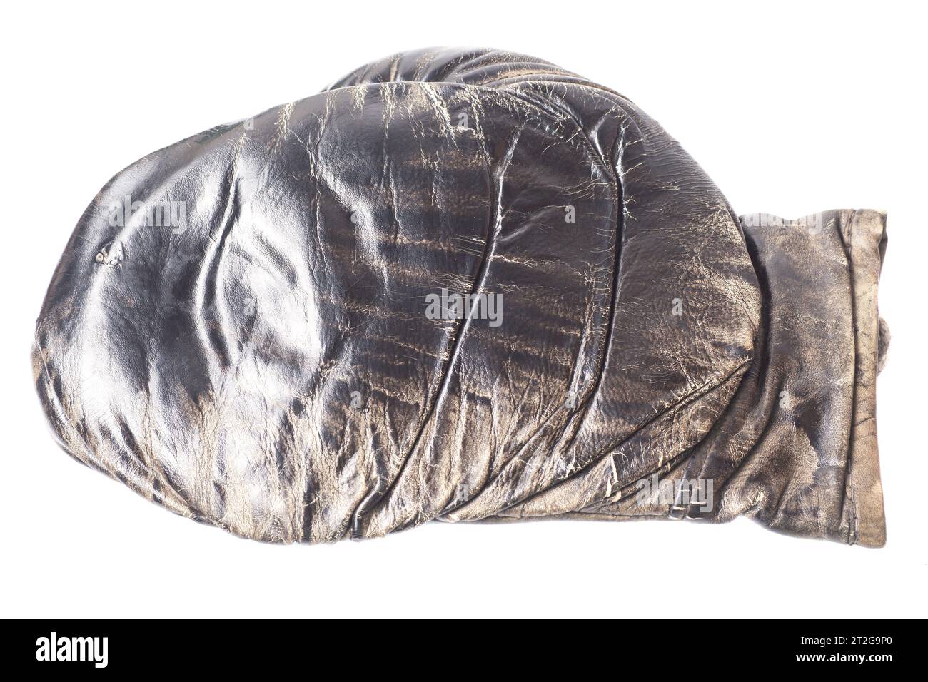 Old black boxing glove isolated on a white background Stock Photo - Alamy