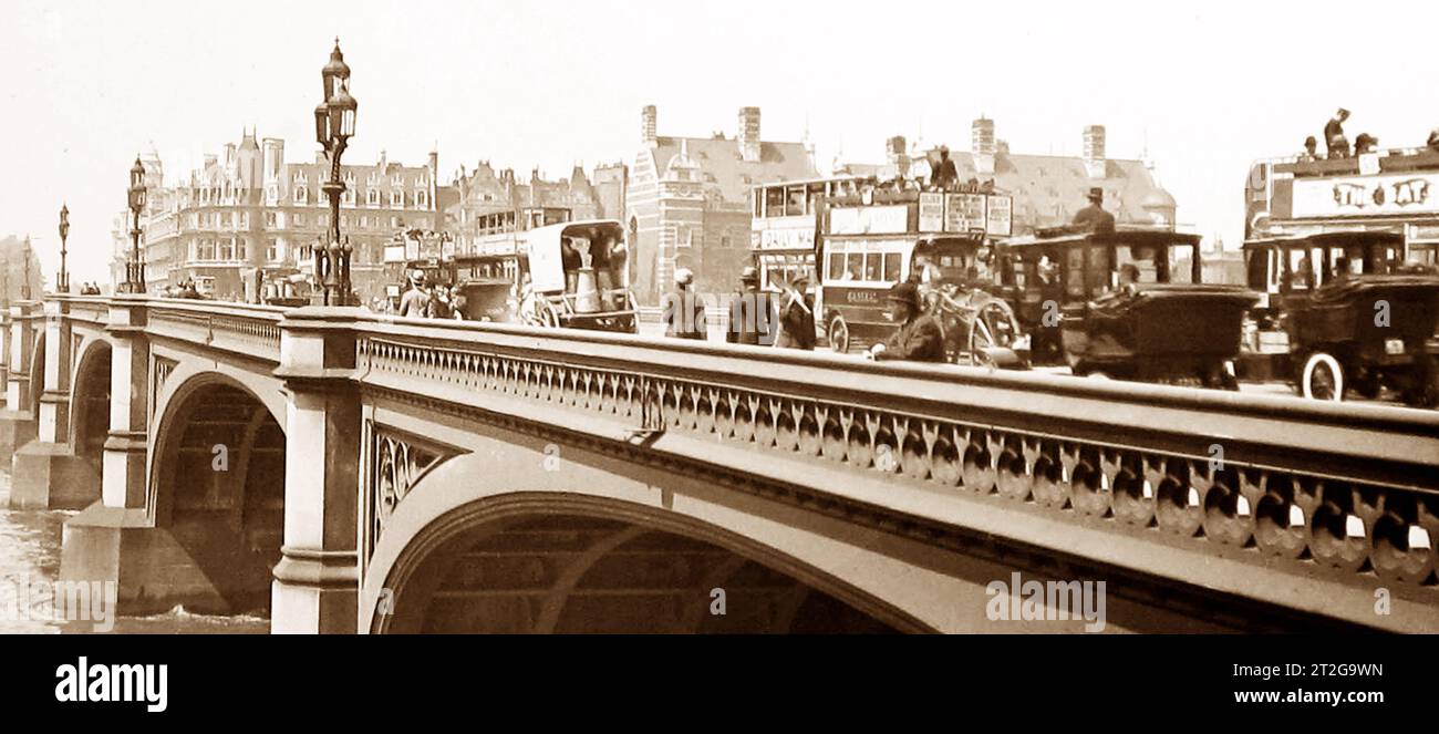 Westminster Bridge, London, early 1900s Stock Photo - Alamy