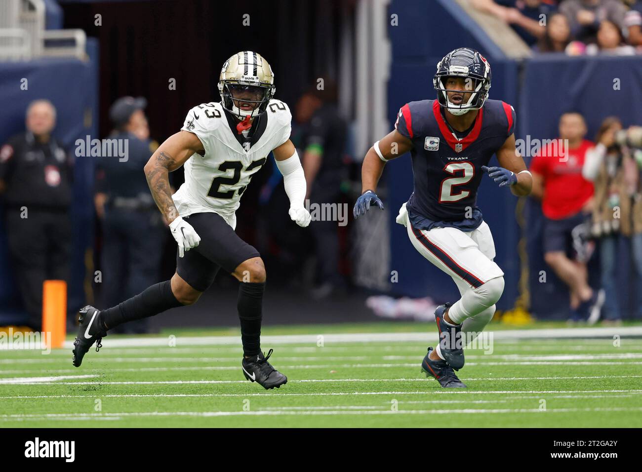New Orleans Saints cornerback Marshon Lattimore (23) and Houston Texans ...