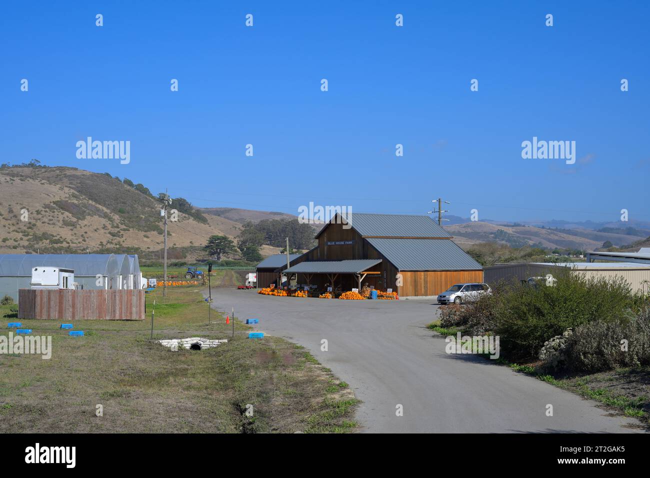The scenic Blue House Farm on a beautiful fall day, San Gregorio CA ...