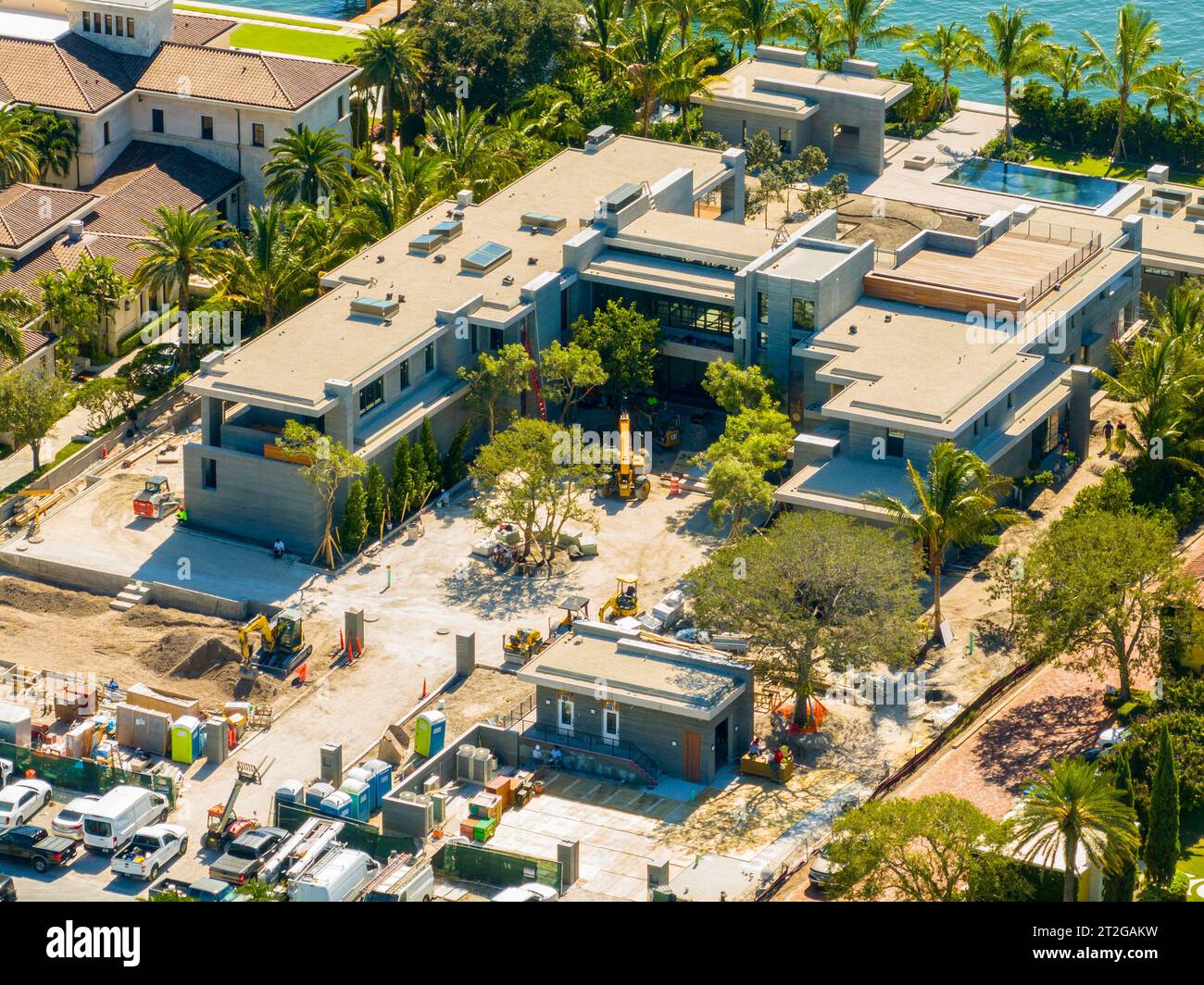 Miami Beach, FL, USA - October 17, 2023: Aeiral drone photo Tom Brady ...