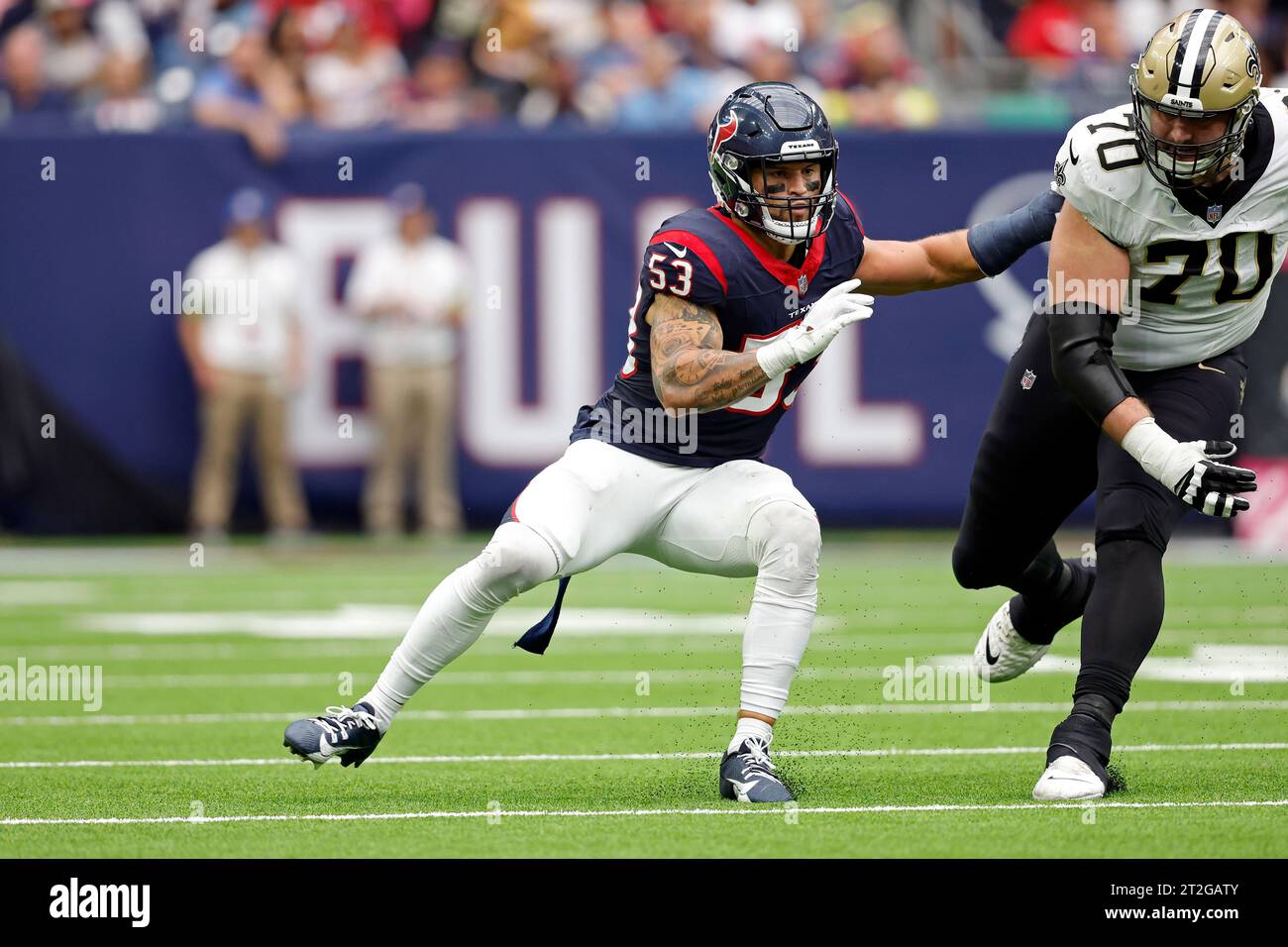 Houston Texans linebacker Blake Cashman (53) during an NFL football ...