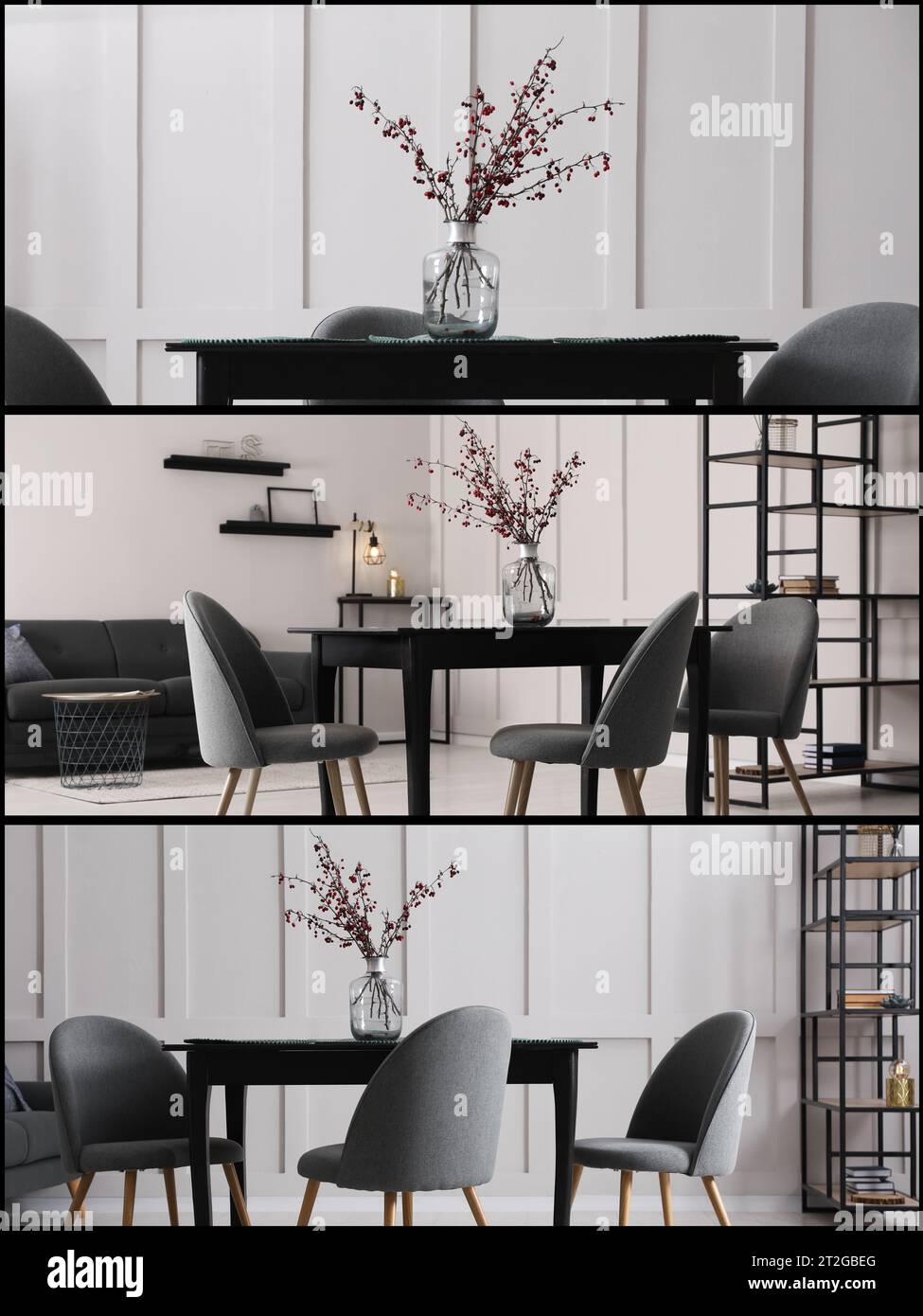 Interior design idea. Stylish dining room, collage of photos Stock ...