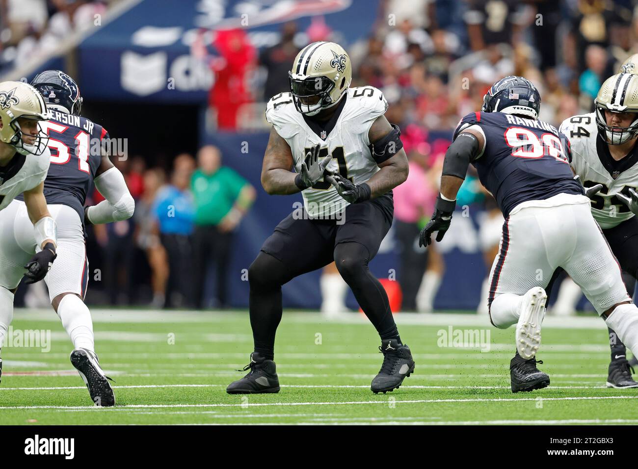 New Orleans Saints center Cesar Ruiz (51) during an NFL football game ...