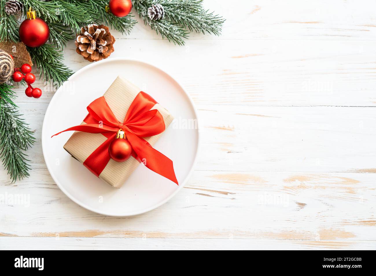 Christmas table with holiday food background Stock Photo - Alamy