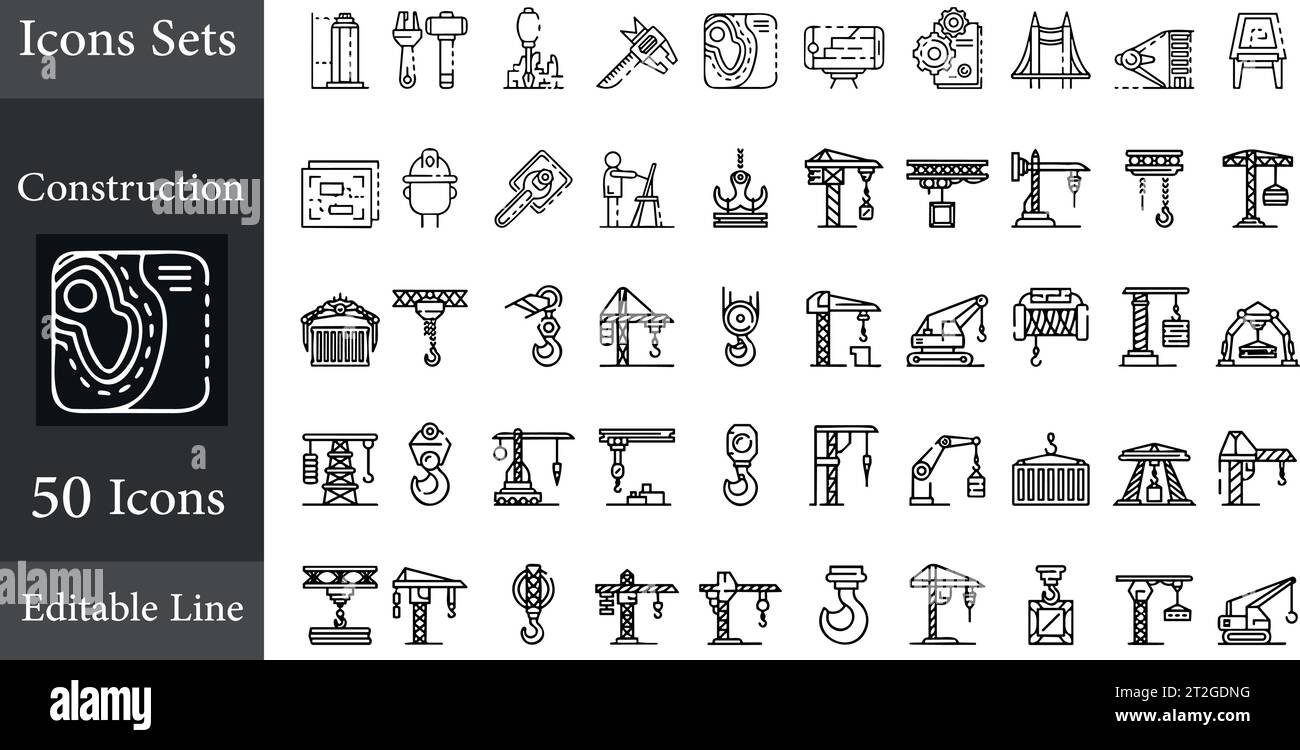 Building construction equipment icons Stock Vector Images - Alamy
