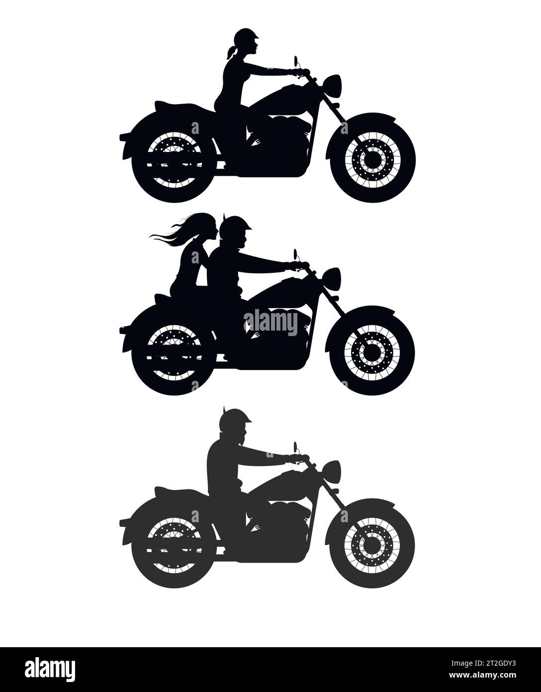 Set of vector silhouettes of drivers and passengers of a classic ...