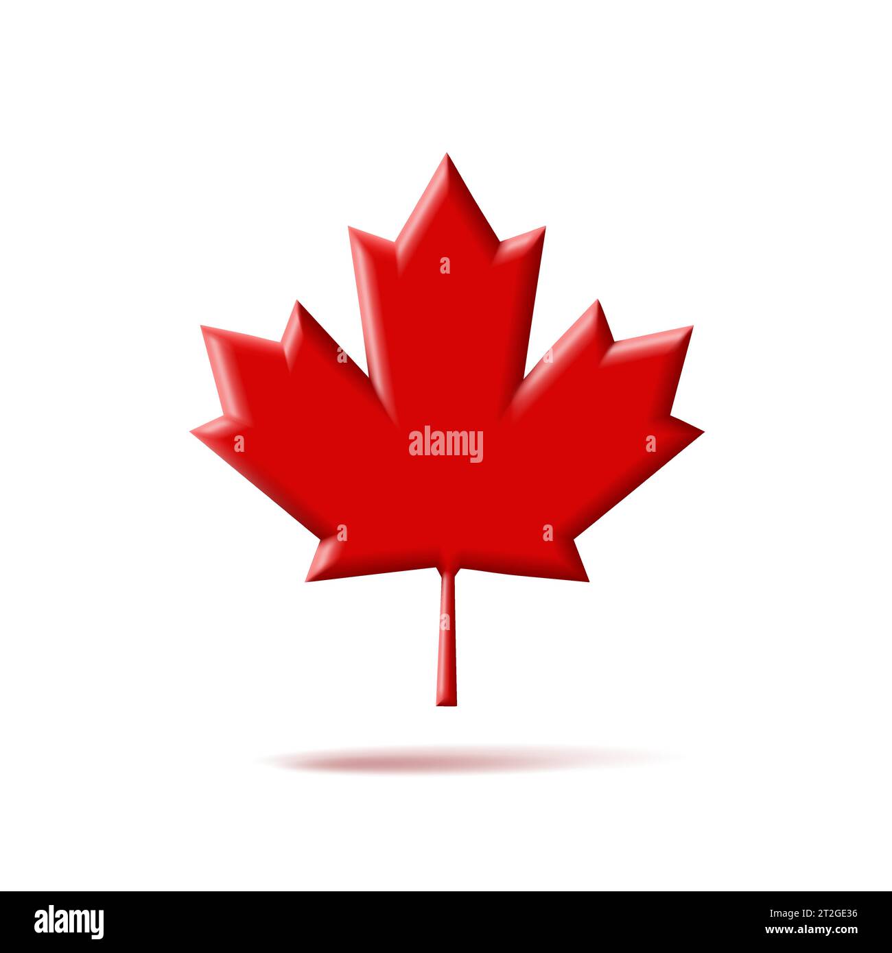 Maple leaf vector icon. Canada vector symbol red volume shape maple leaf clip art. Isolated ...