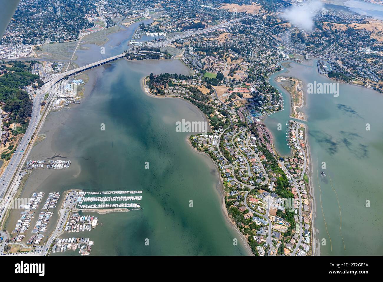 Aerial View of Sausalito house boats, Richardson Bay and Strawberry peninsula Stock Photo - Alamy