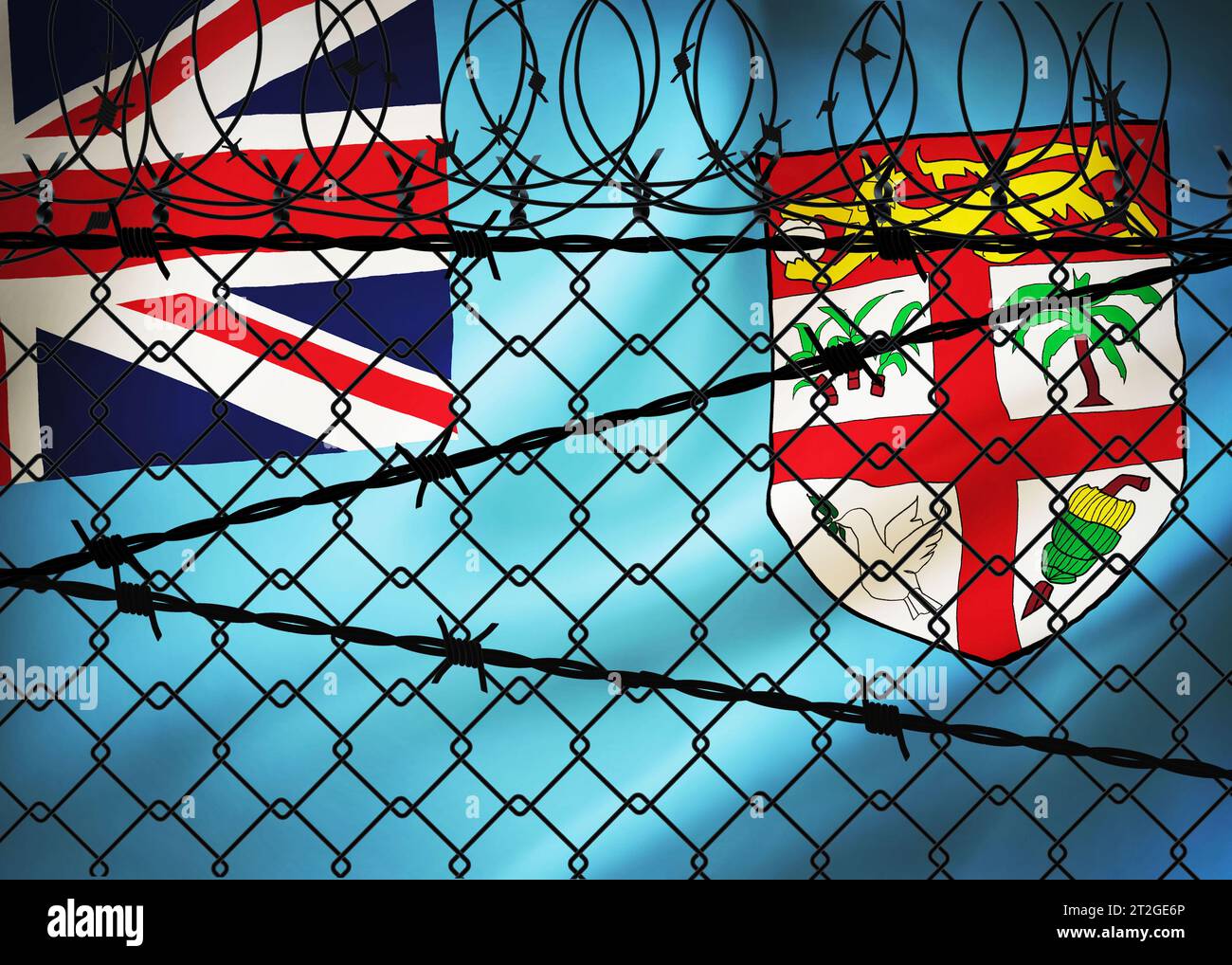 Flag behind metal fence hi-res stock photography and images - Alamy