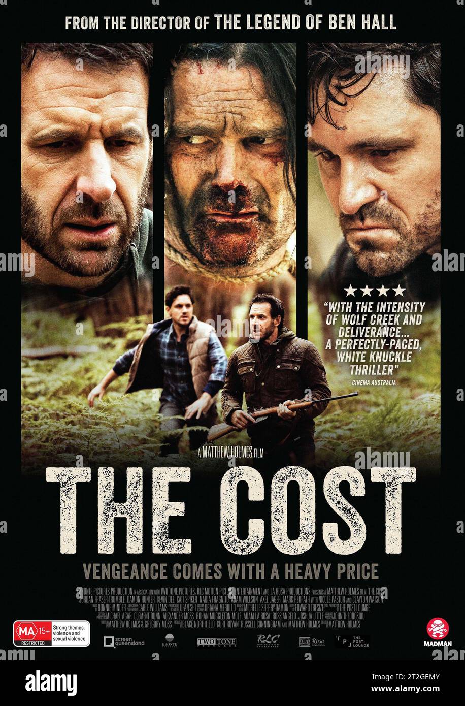 THE COST, Australian poster, from left: Damon Hunter, Kevin Dee, Jordan ...