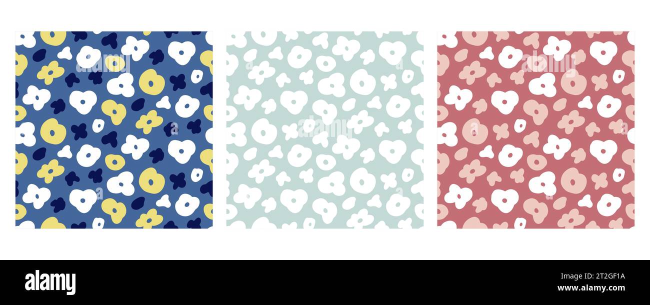 Repeating daisy floral design Cut Out Stock Images & Pictures - Alamy