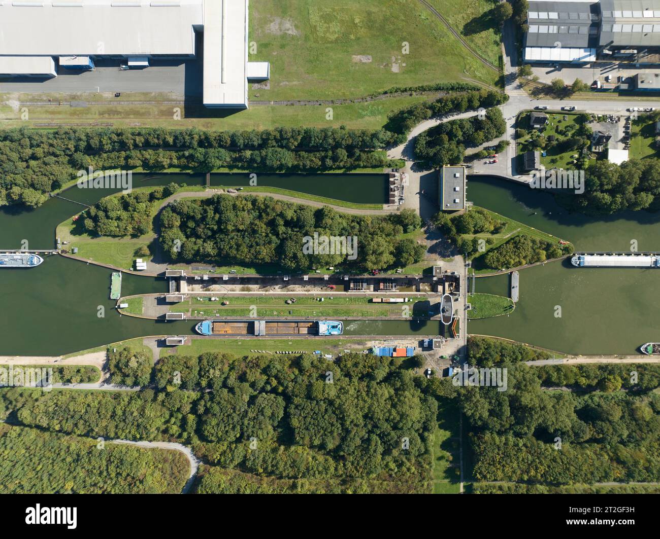 Aerial view sluice system hi-res stock photography and images - Alamy