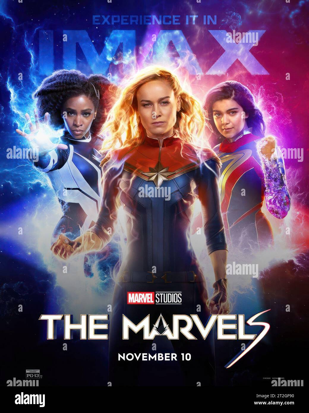 THE MARVELS, (aka CAPTAIN MARVEL 2), US IMAX poster, from left: Teyonah ...