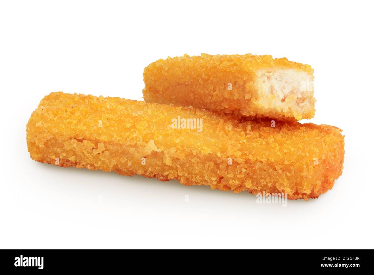 Fish finger or stick isolated on white background with full depth of ...