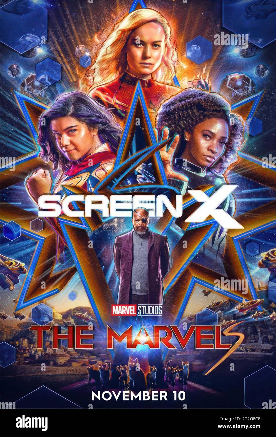 THE MARVELS, (aka CAPTAIN MARVEL 2), US ScreenX poster, clockwise from ...