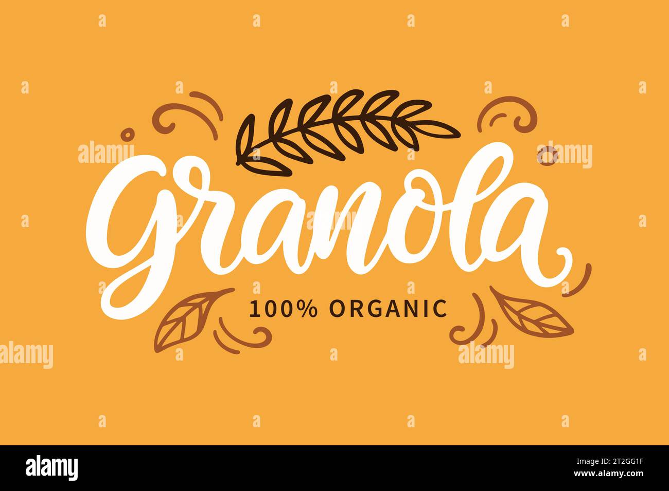 Granola logo. Muesli Oatmeal breakfast lettering Stock Vector Image ...