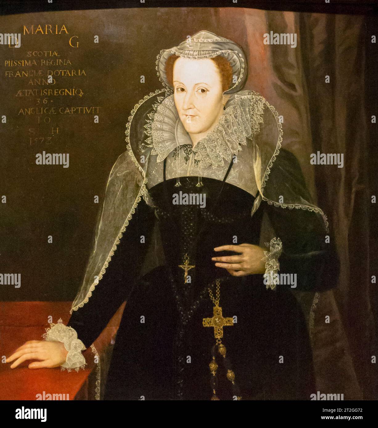 Mary, Queen of Scots, after Nicholas Hilliard, circa 1610 Stock Photo ...