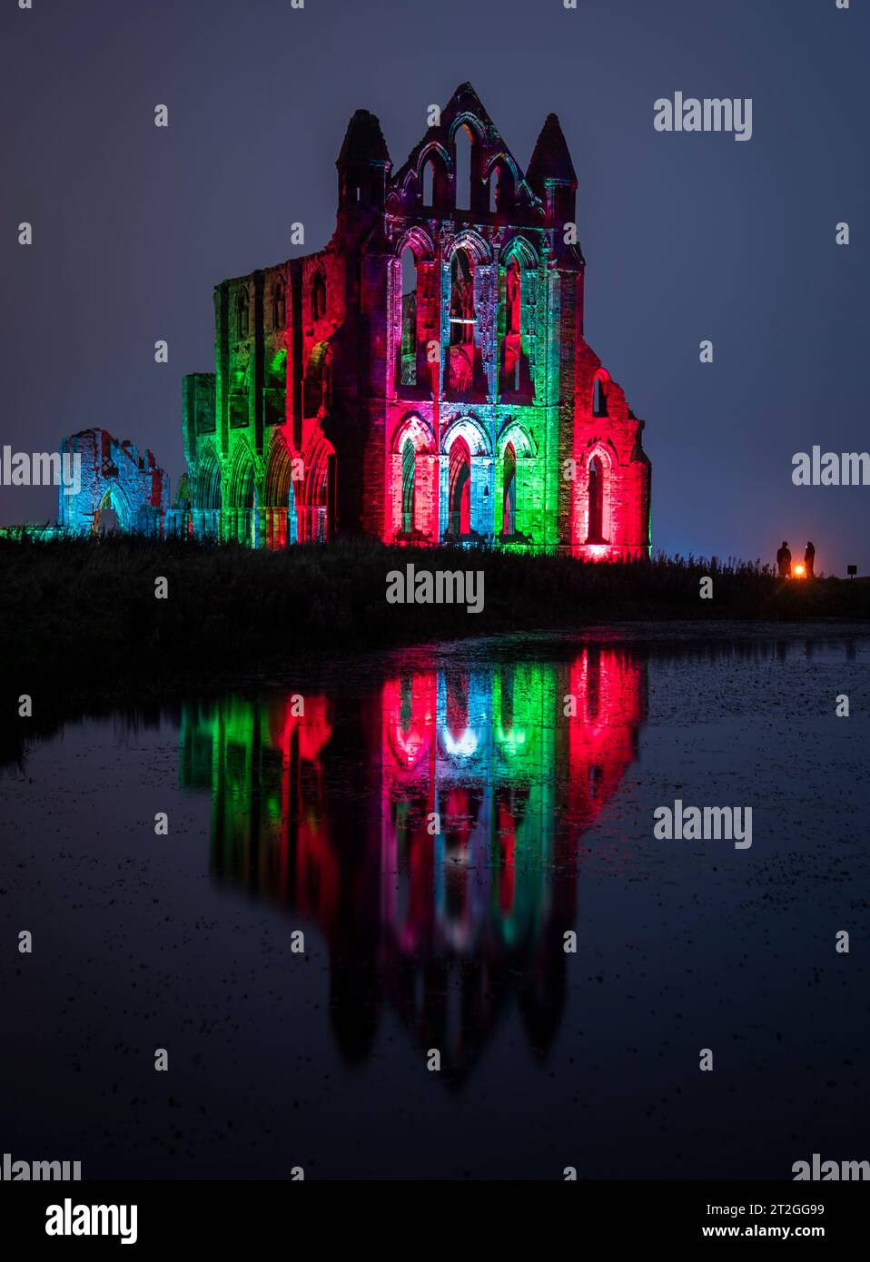 English Heritage lights up the ruins of Whitby Abbey in North Yorkshire ...