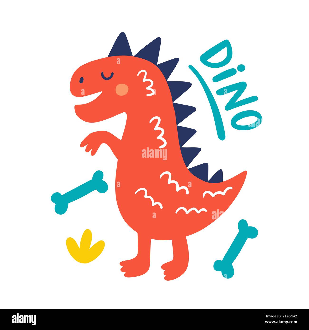 Cute Tyrannosaurus Dinosaur Vector illustration Stock Vector Image ...