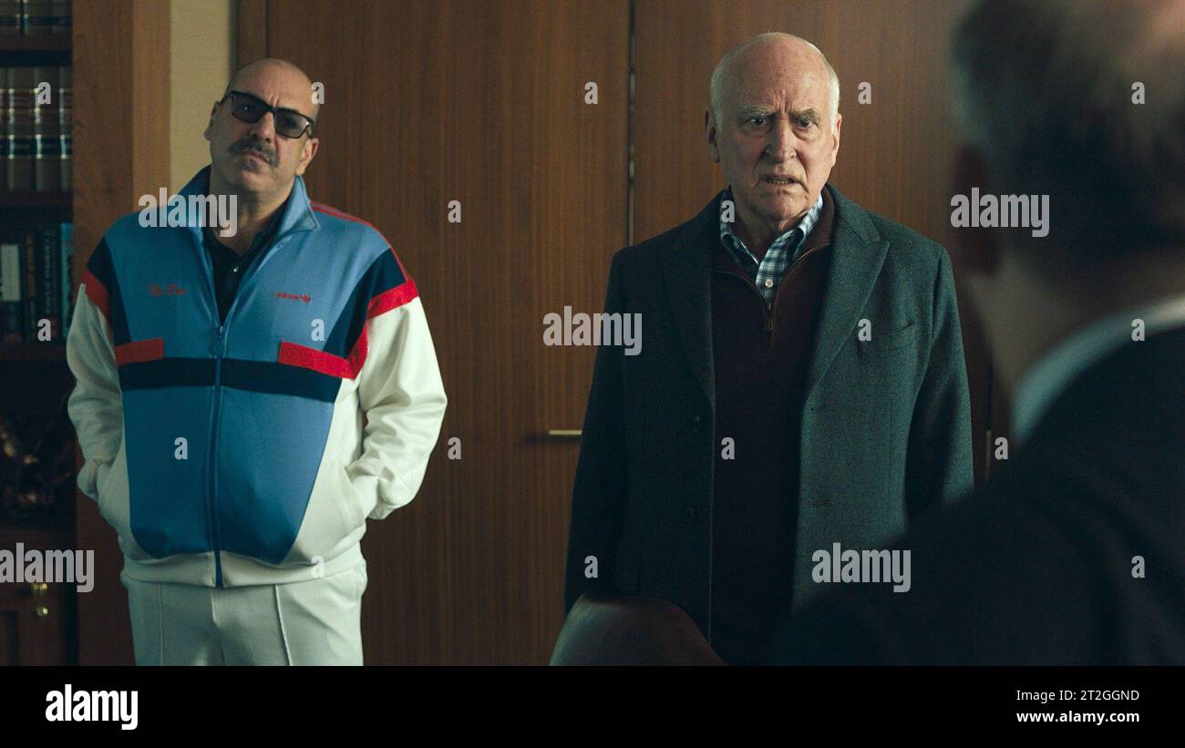 BILLIONS, from left: Rick Hoffman, Jeffrey DeMunn, The Man in the Olive ...