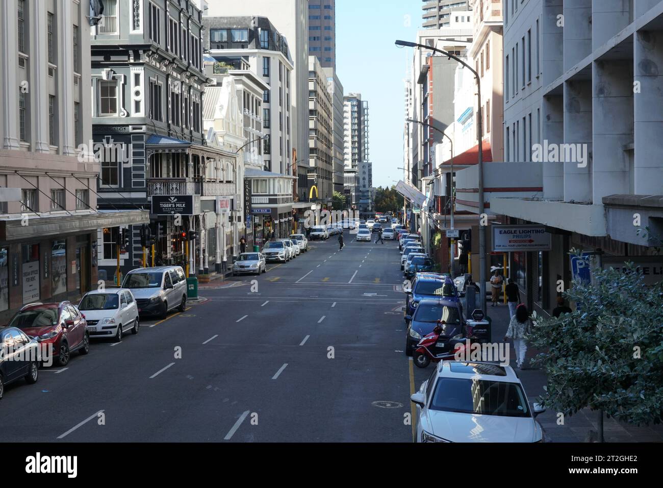 Cite center of Cape Town with traditional building of European style ...