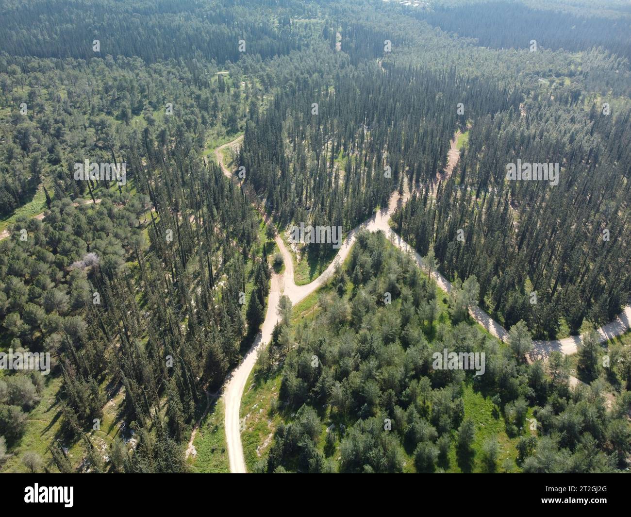 Ben Shemen forest, Israel - aerial footage Stock Photo - Alamy