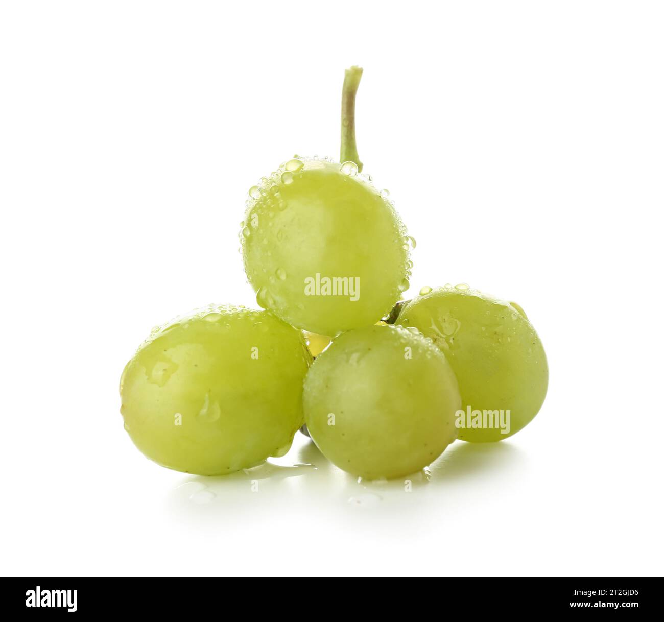 Sweet green grapes on white background Stock Photo - Alamy