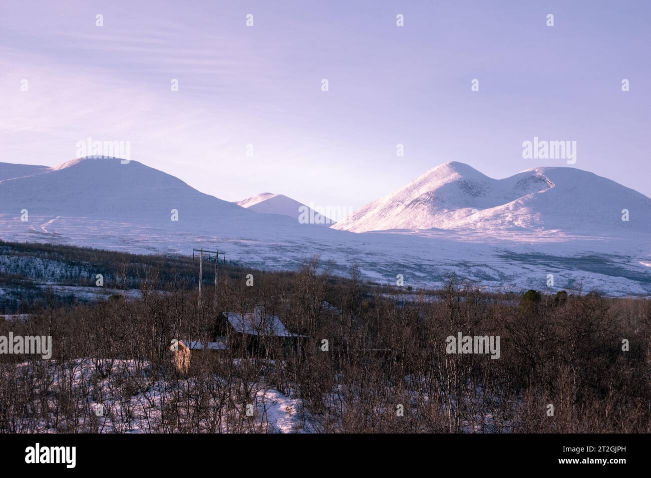 Winter landscape in Lapland, Abisko National Park, Abisko, Sweden ...