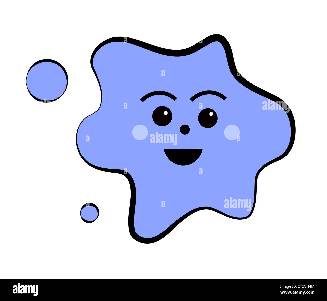 A blob with a face on a white background. Vector illustration in doodle ...