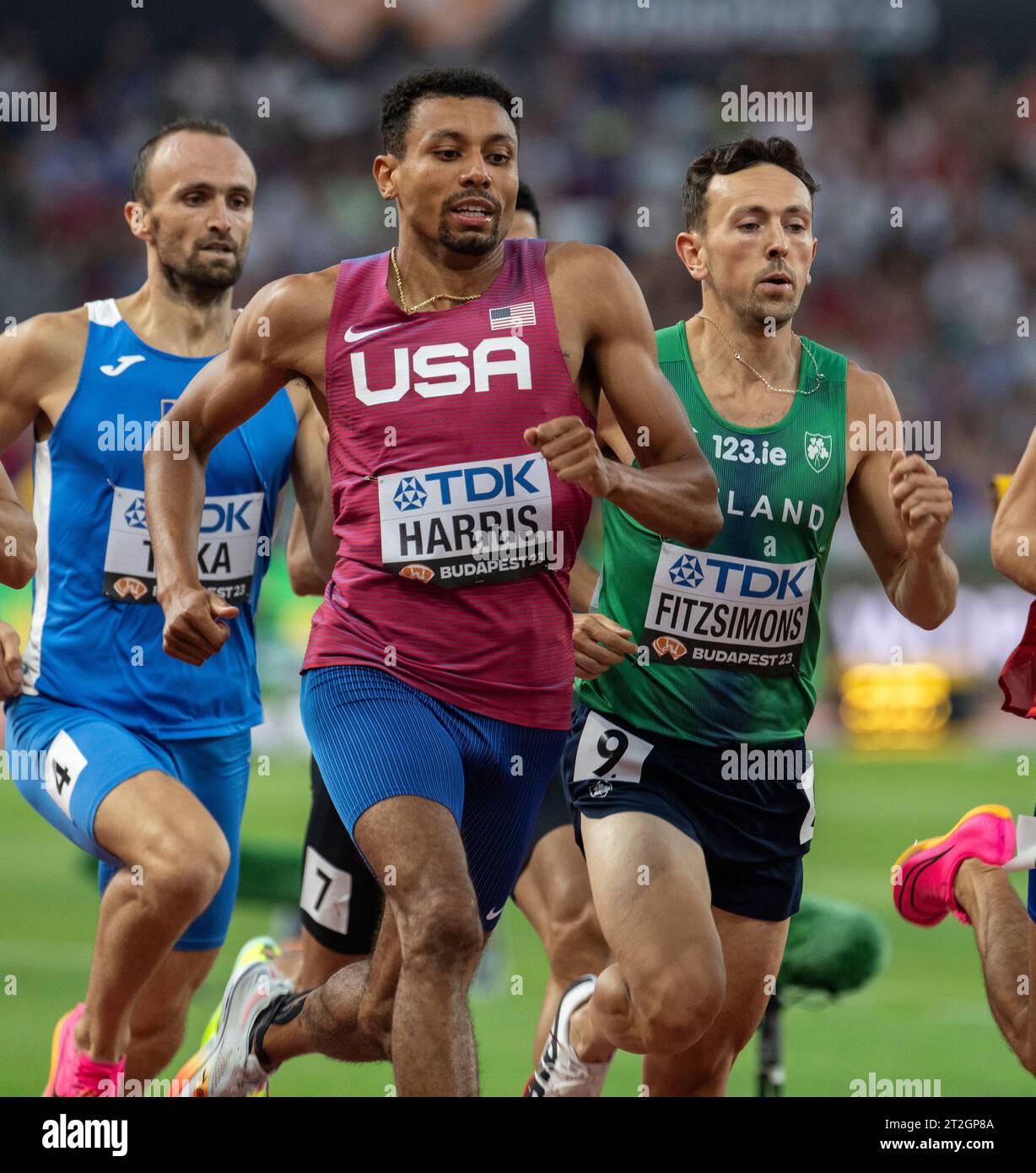 Isaiah Harris of the USA competing in the men’s 800m heat’s at the ...