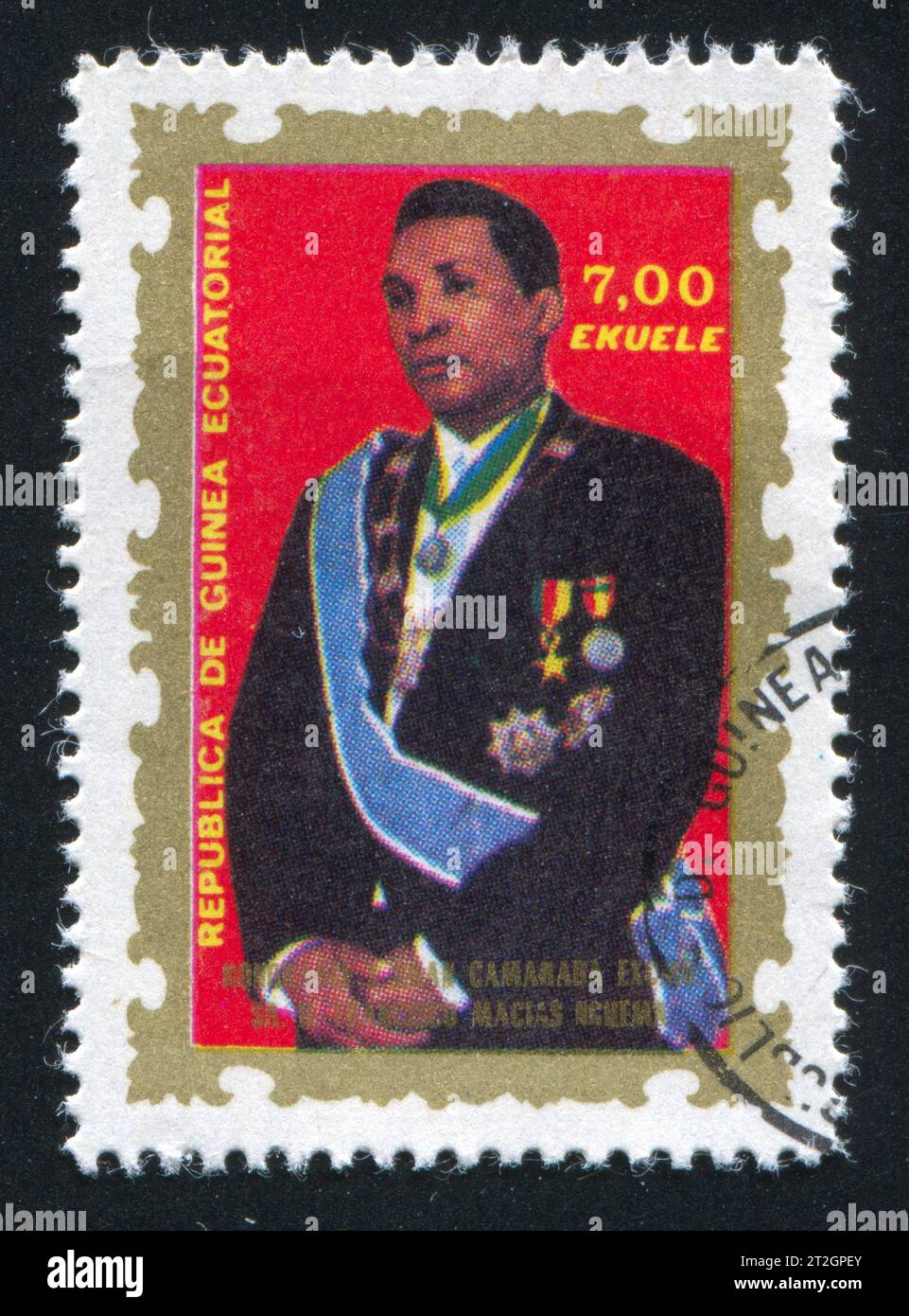 EQUATORIAL GUINEA - CIRCA 1979: stamp printed by Equatorial Guinea ...