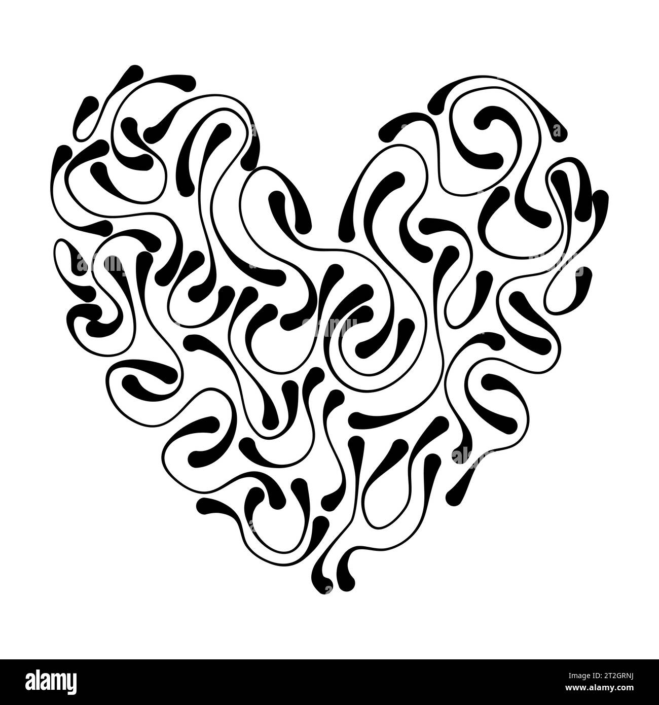 Heart shape with abstract stoke lines, vector illustration Stock Vector ...