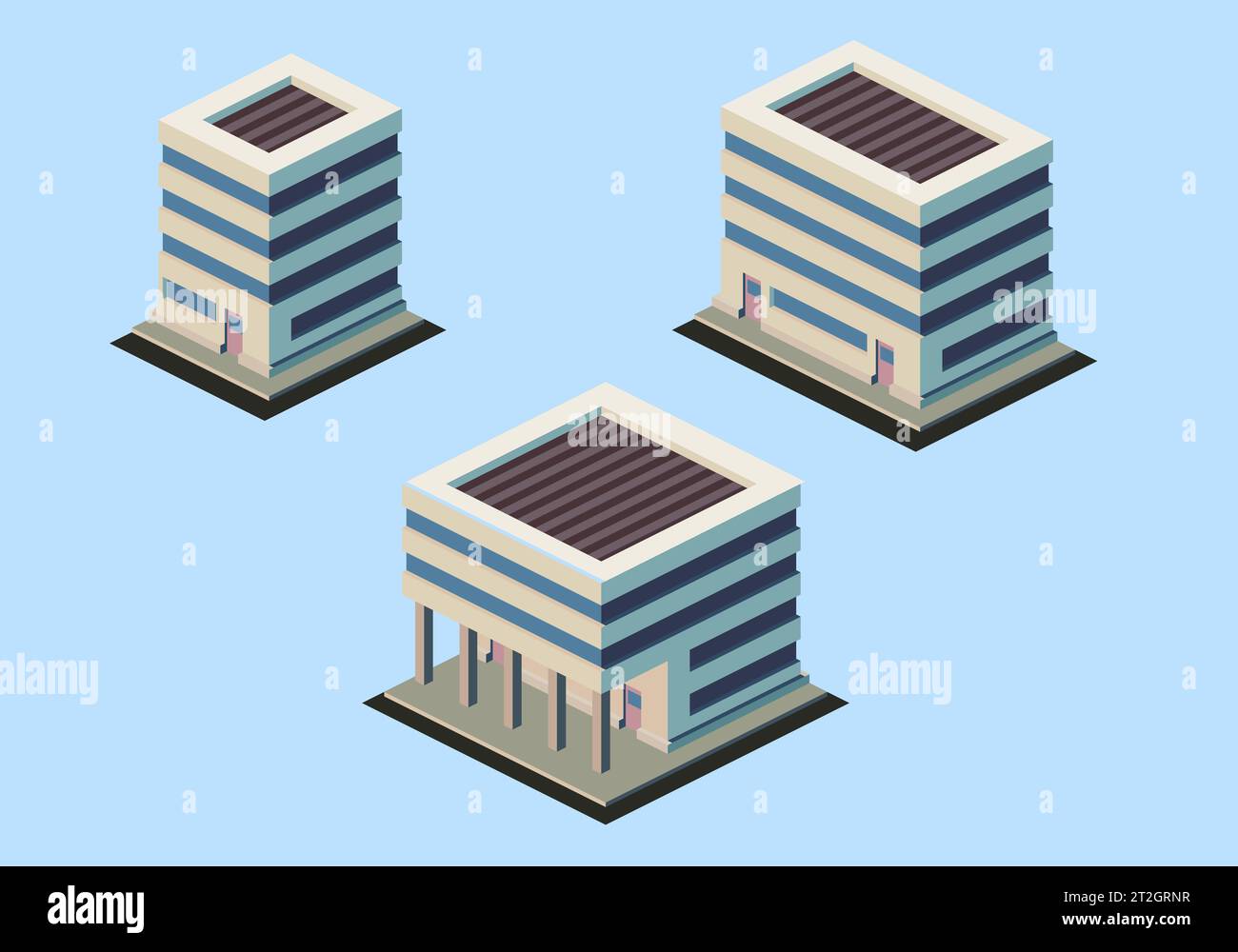 Isometric multi-storey building, vector illustration Stock Vector Image ...