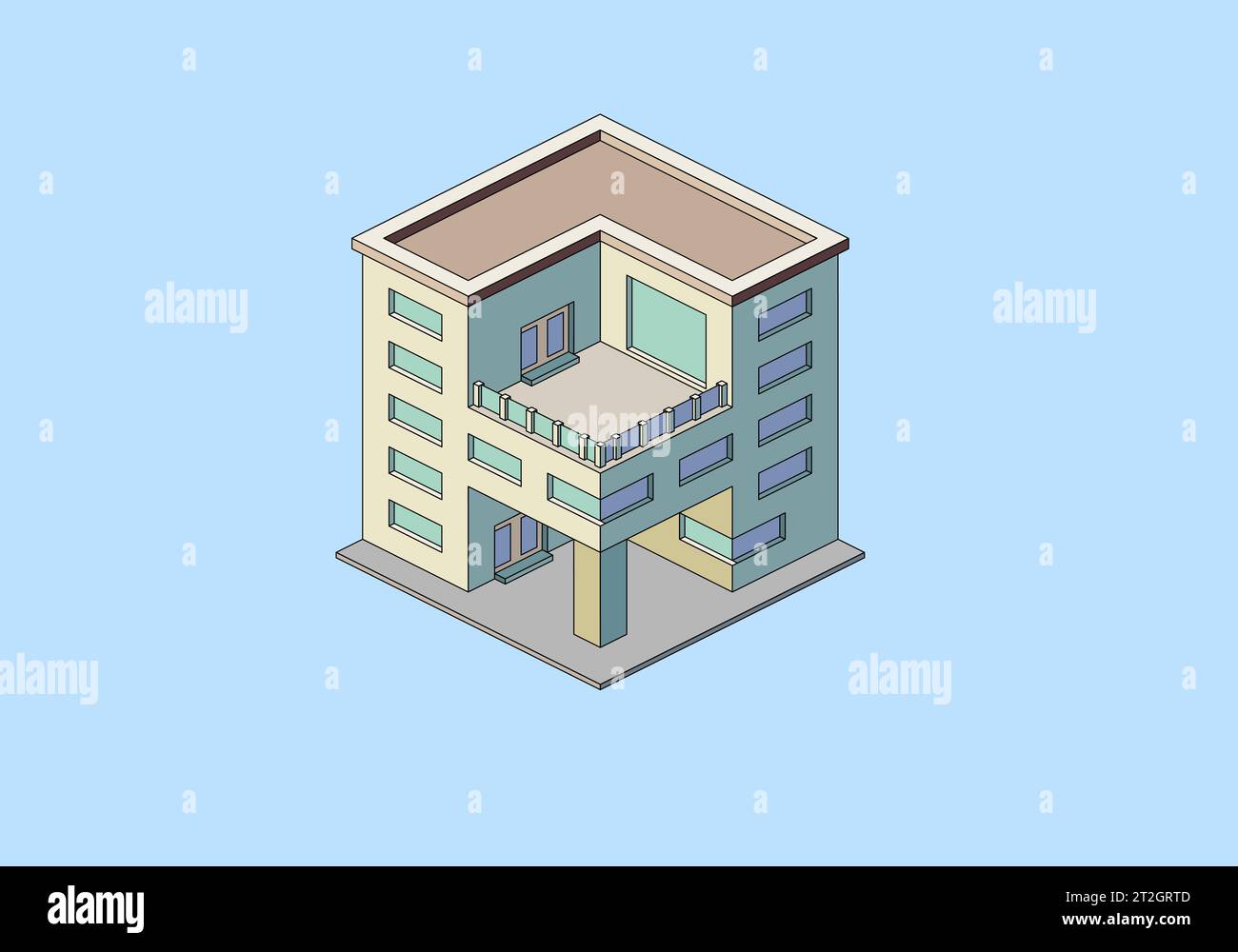 Isometric multi-storey building, vector illustration Stock Vector Image & Art - Alamy
