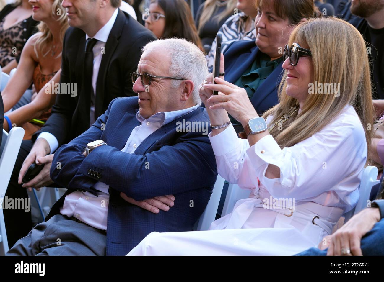Irving Azoff, left, and Shelli Azoff attend a ceremony honoring Gwen ...